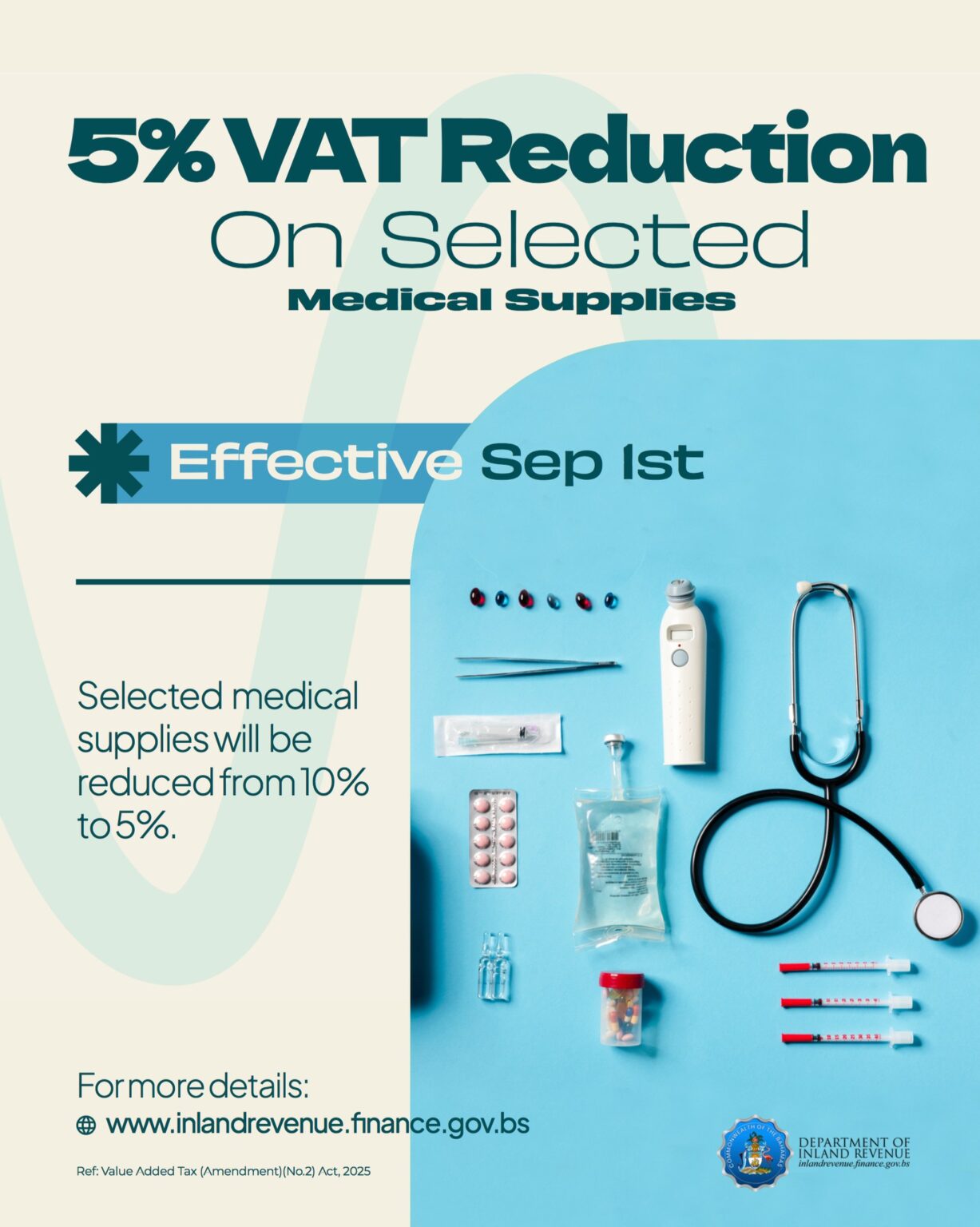 5% VAT Reduction on Selected Medical Supplies